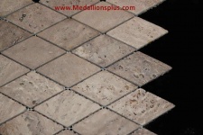 Travertine Diamond Tile Backsplash - MedallionsPlus.com - Floor ...