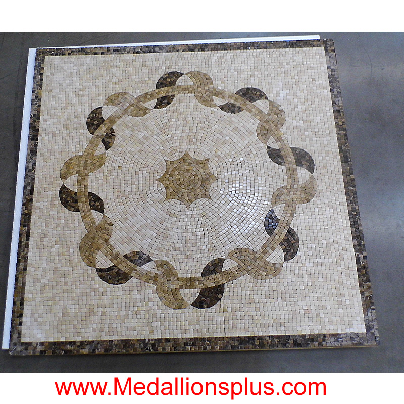 Festival, 36" Square Mosaic Medallion - Tumbled - MedallionsPlus.com ...