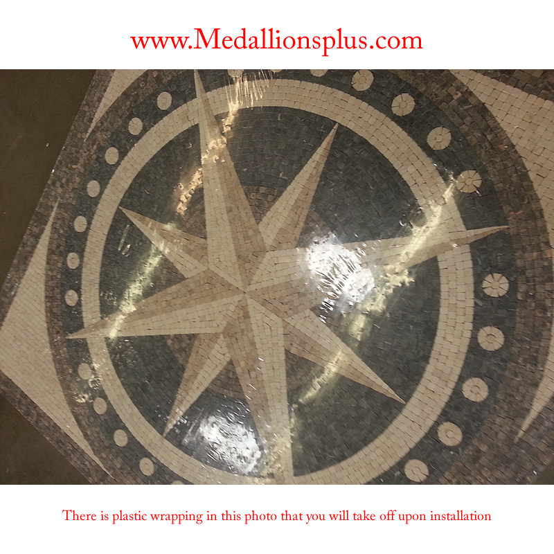 NEWPORT, 36" Square Mosaic Medallion - Tumbled - MedallionsPlus.com ...
