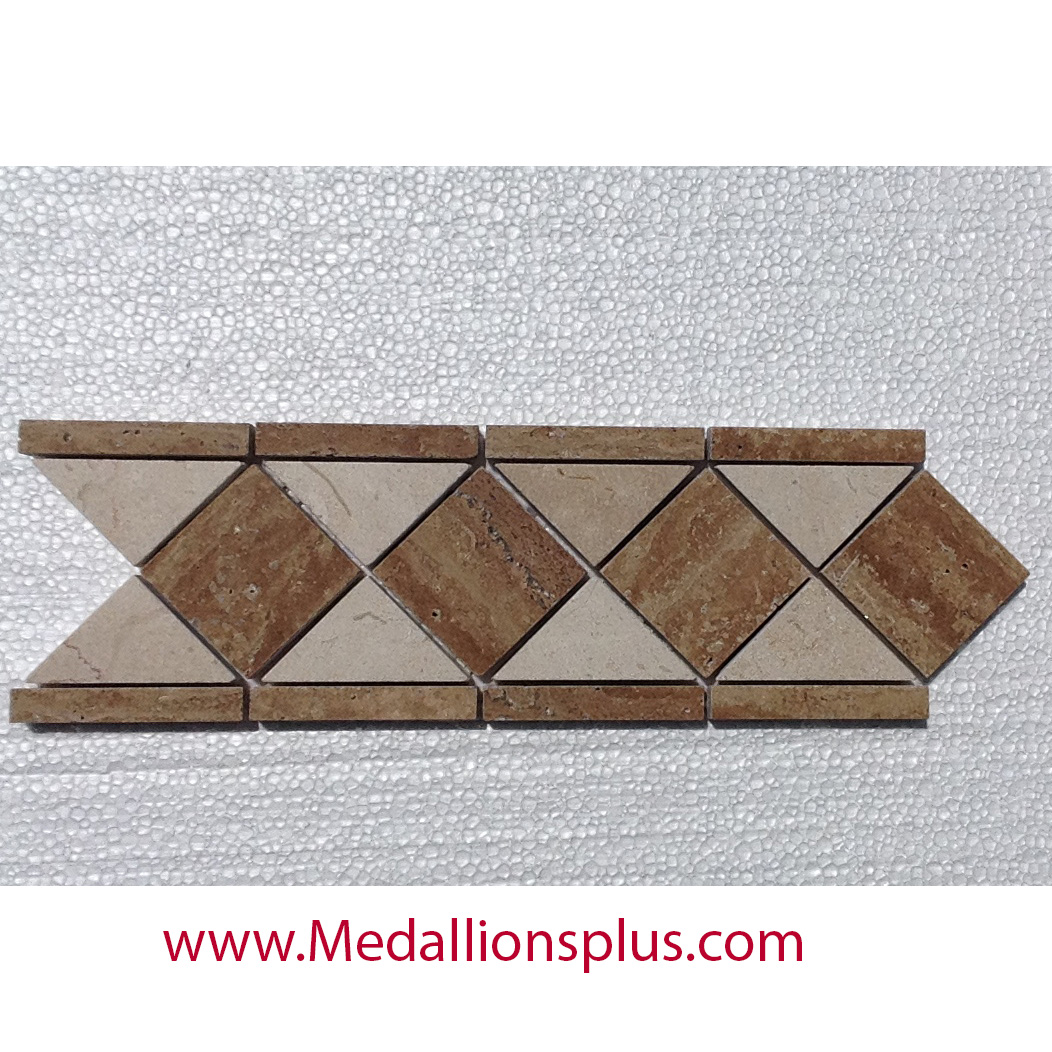 Travertine and Marble Polished- Tile Border 4" x 12" - MedallionsPlus ...