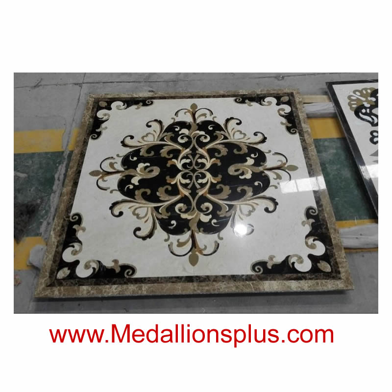 Waterjet Rectangular Medallion - Design 13 - MedallionsPlus.com - Floor ...