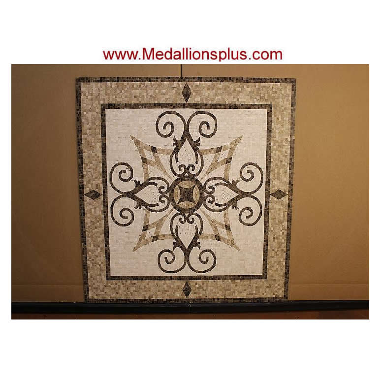 KRISTINE, 24" Square Mosaic Medallion - Polished - MedallionsPlus.com ...